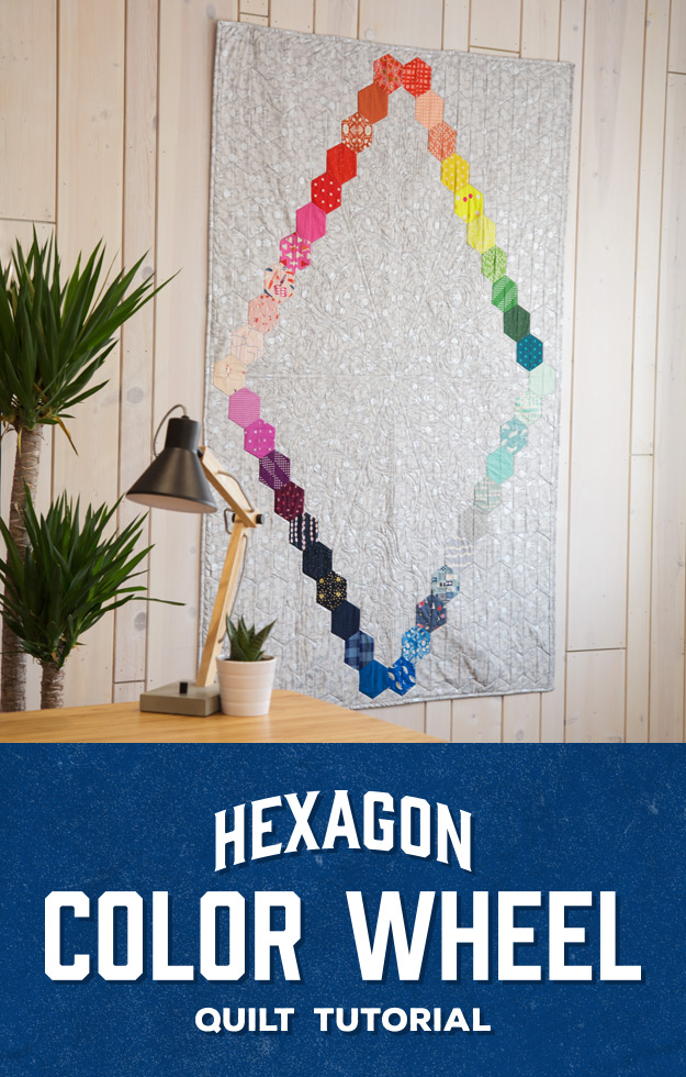 Hexagon Color Wheel Quilt – Man Sewing