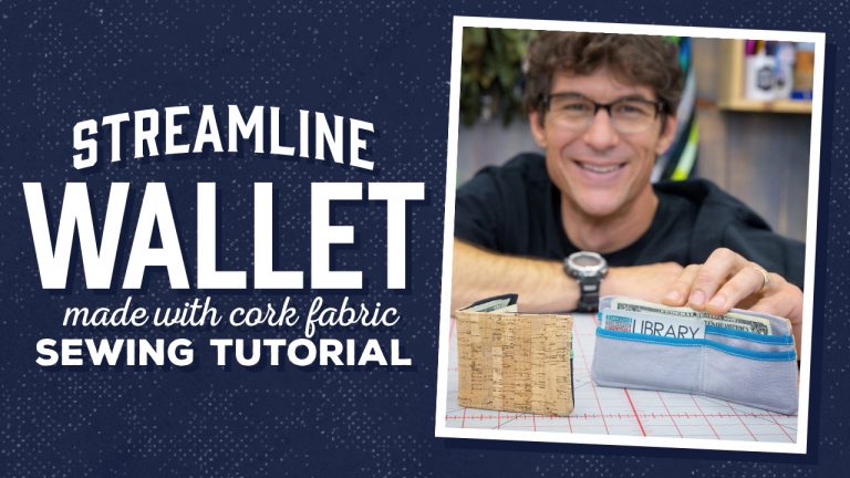 Streamline Wallet made with Cork Fabric – Man Sewing