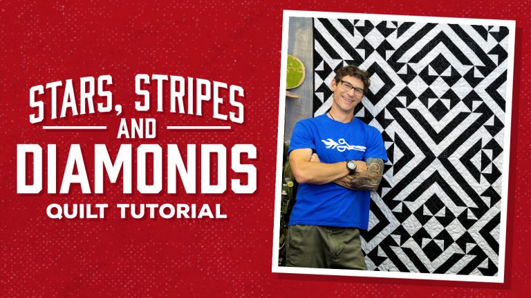 Stars, Stripes and Diamonds Quilt – Man Sewing