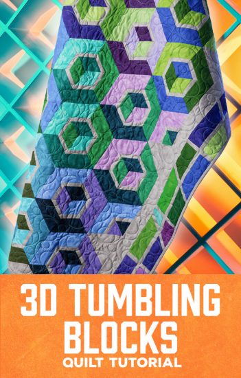 3D Tumbling Blocks Quilt – Man Sewing