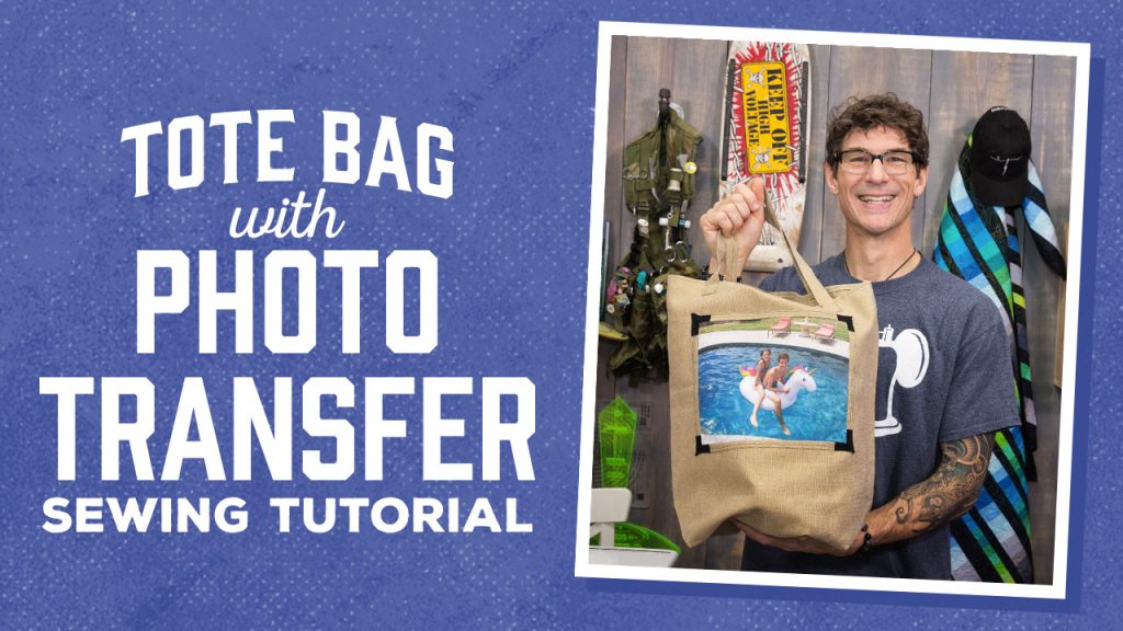 Photo Transfer Tote Bag – Man Sewing