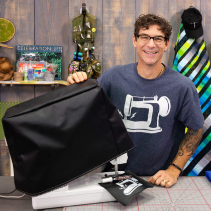 Sewing Machine Cover – Man Sewing